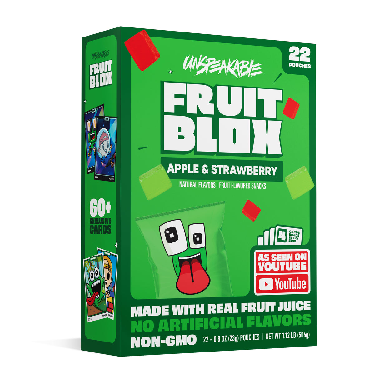 FruitBlox Unspeakable Apple Strawberry Fruit Snacks, 66 Count