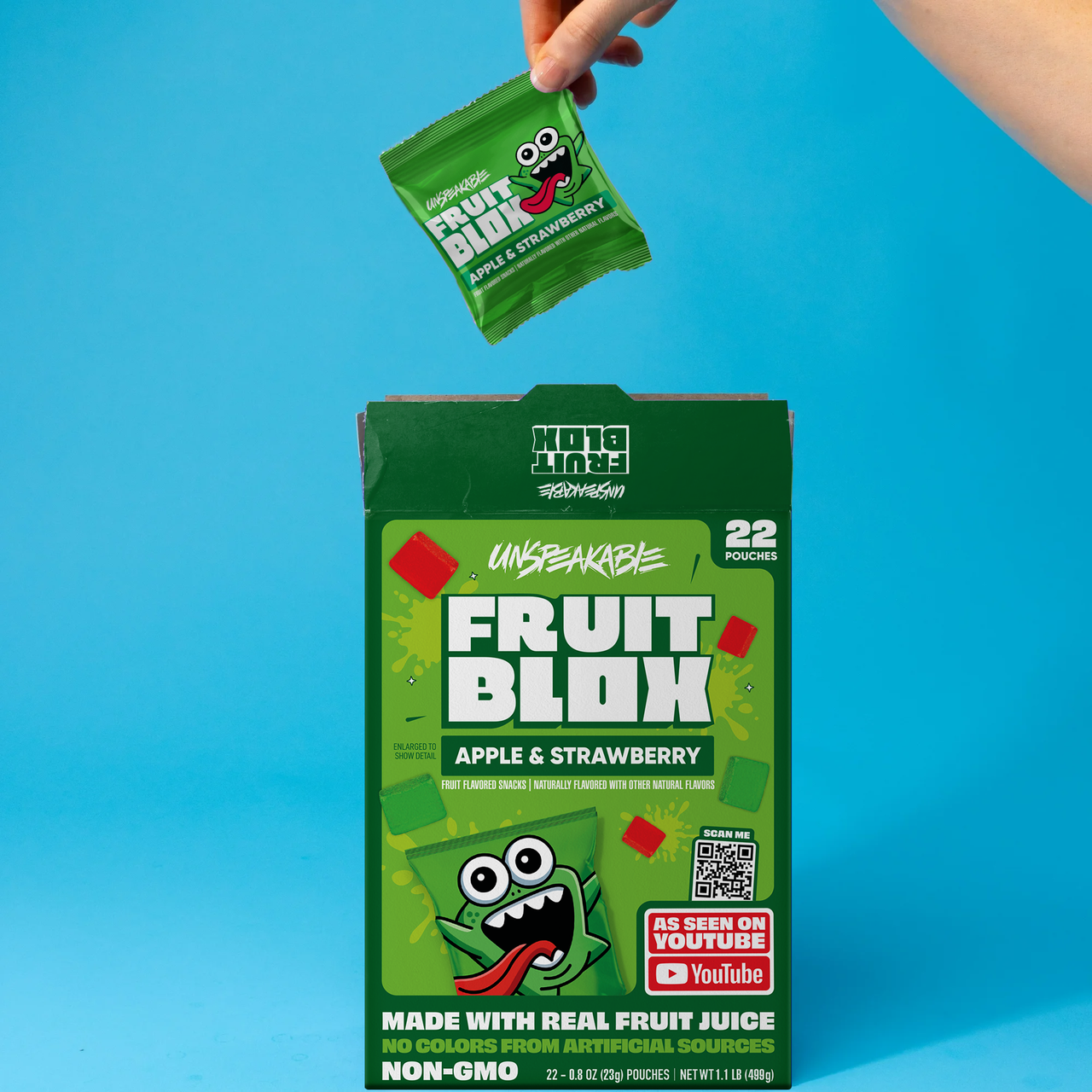 FruitBlox Unspeakable Apple Strawberry Fruit Snacks, 22 Count