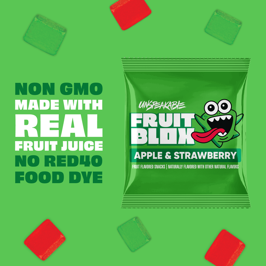FruitBlox Unspeakable Apple Strawberry Fruit Snacks, 22 Count